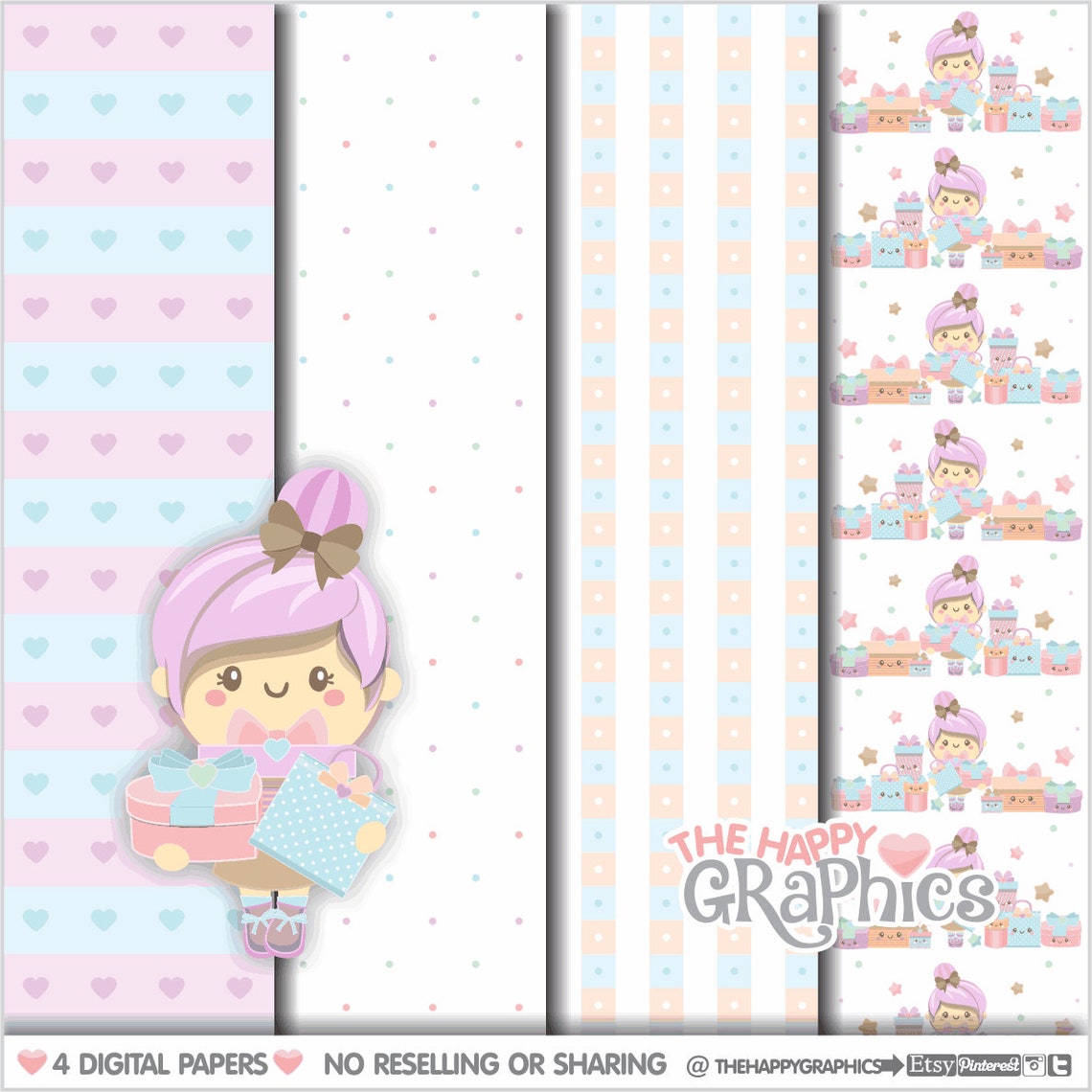 Shopping Pattern Shopping Paper COMMERCIAL USE Digital - Etsy