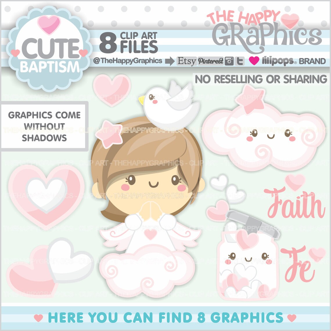 Baptism Clipart Baptism Graphics COMMERCIAL USE Angel - Etsy