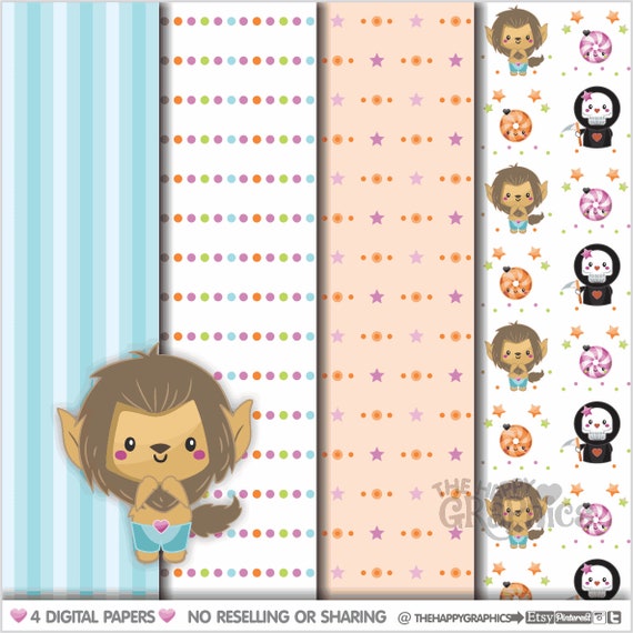 Halloween, Digital Papers, Monster Digital Paper, Digital Pattern ...