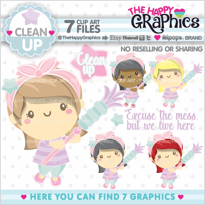 Clean up Clipart Clean up Graphics COMMERCIAL USE Chore - Etsy