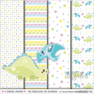 Dinosaur Digital Paper, COMMERCIAL USE, Dinosaur Pattern, Printable ...