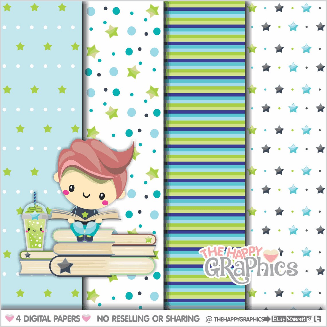 Book Digital Paper COMMERCIAL USE Book Pattern Printable - Etsy