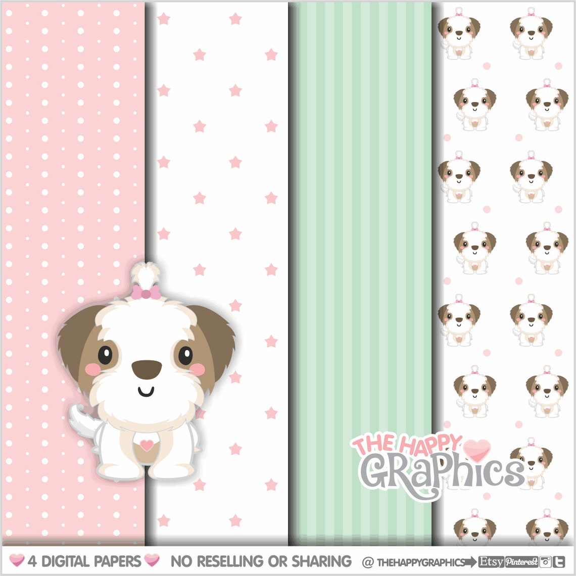 Dog Digital Paper COMMERCIAL USE Dog Pattern Printable - Etsy