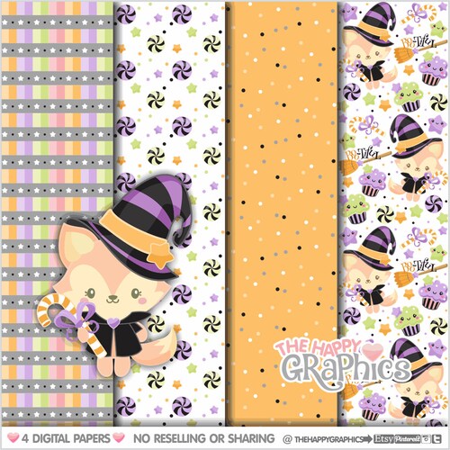Halloween Digital Paper COMMERCIAL USE Halloween Printable - Etsy