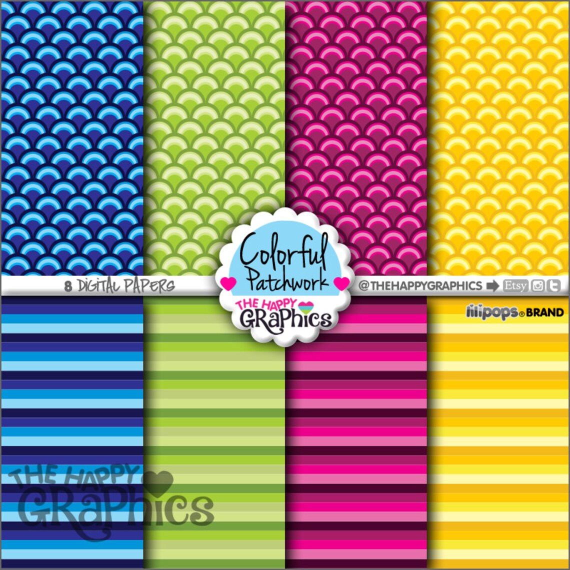 Colorful Digital Paper COMMERCIAL USE Colorful Pattern - Etsy