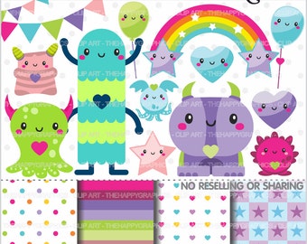 Monster Clipart, Creature Clipart, Monster Party, COMMERCIAL USE ...