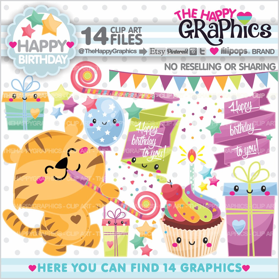 Birthday Clipart Birthday Graphic COMMERCIAL USE Planner - Etsy