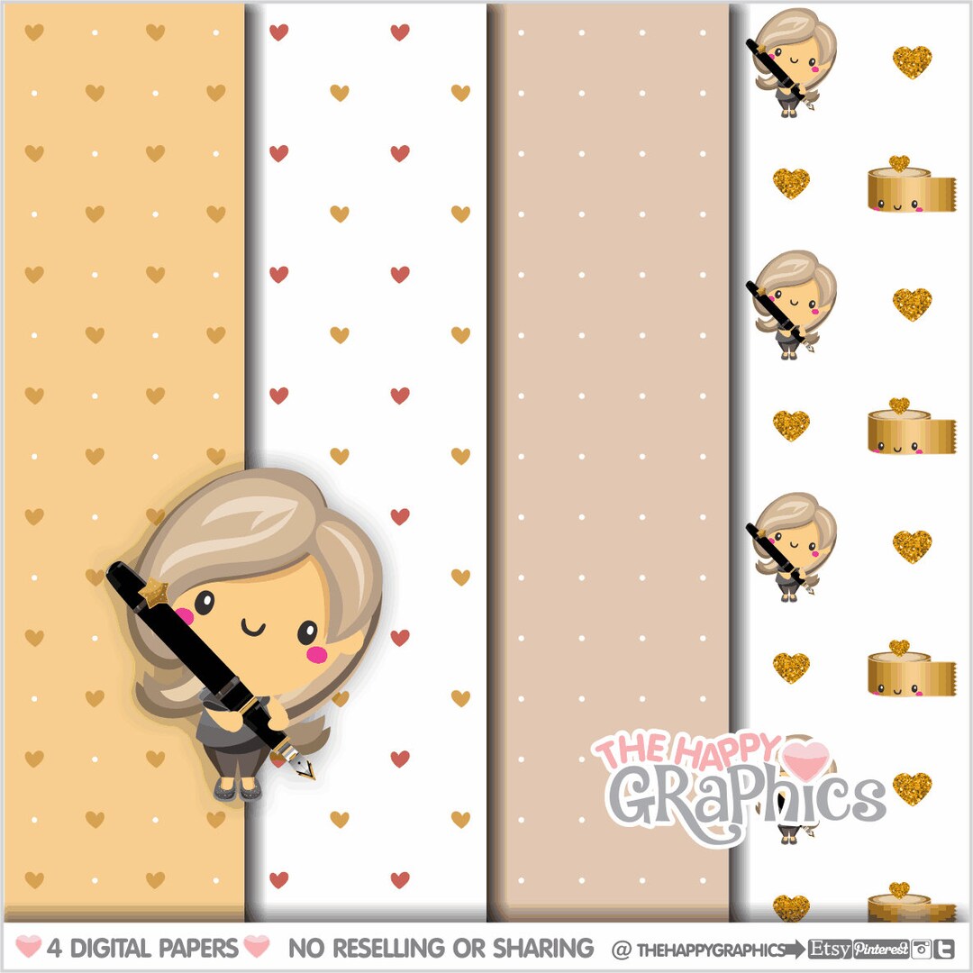 Planner, Digital Paper, Planner Girl, Digital Pattern, Cute Paper ...