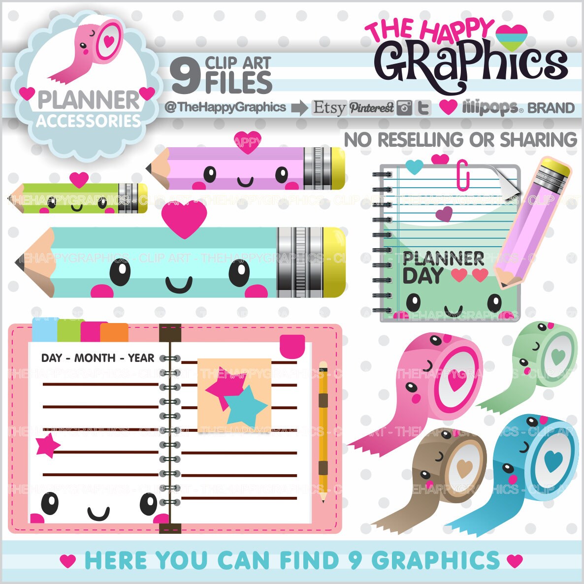 Planner Clipart Planner Graphics COMMERCIAL USE Planner - Etsy