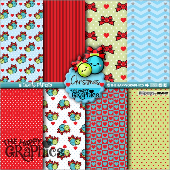 Christmas Digital Paper COMMERCIAL USE Christmas Printable - Etsy