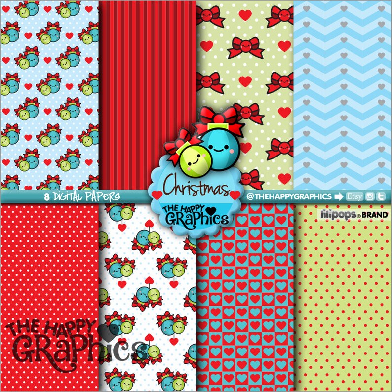Christmas Digital Paper COMMERCIAL USE Christmas Printable - Etsy