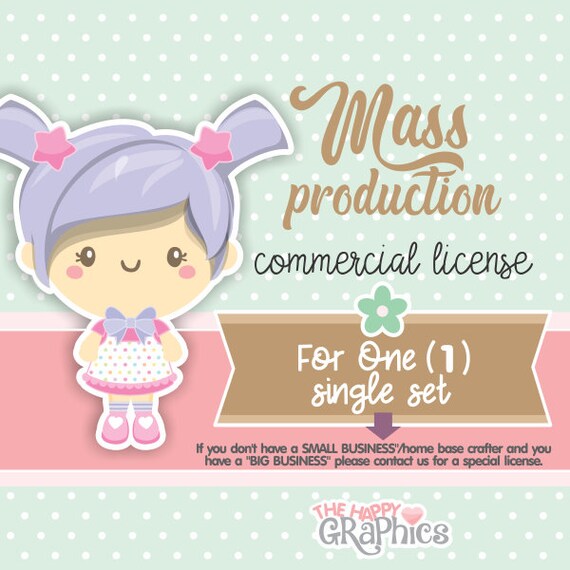 Commercial License for One Single Set - MASS Production - Clipart ...