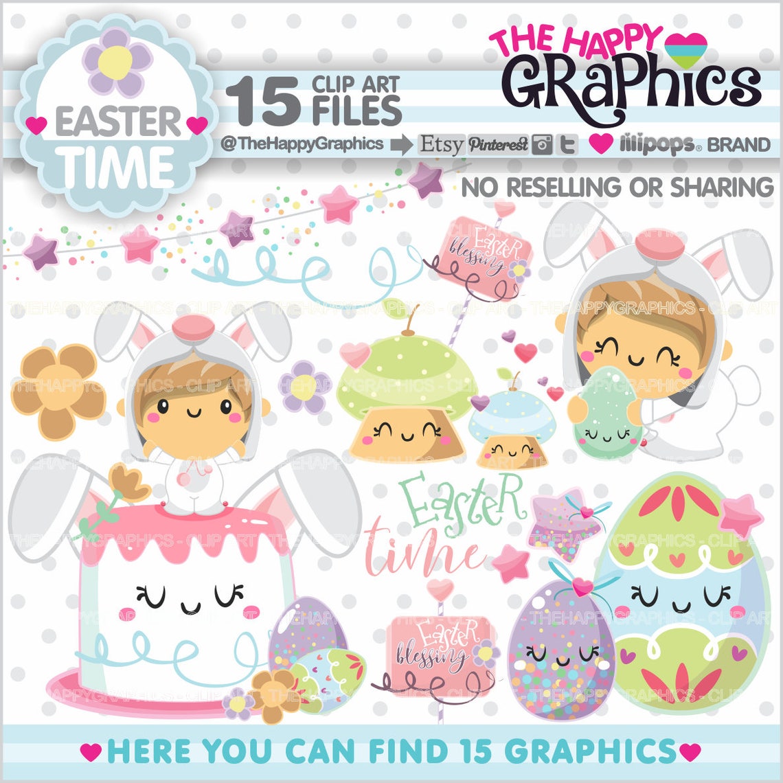 Easter Clipart Easter Graphics COMMERCIAL USE Spring | Etsy