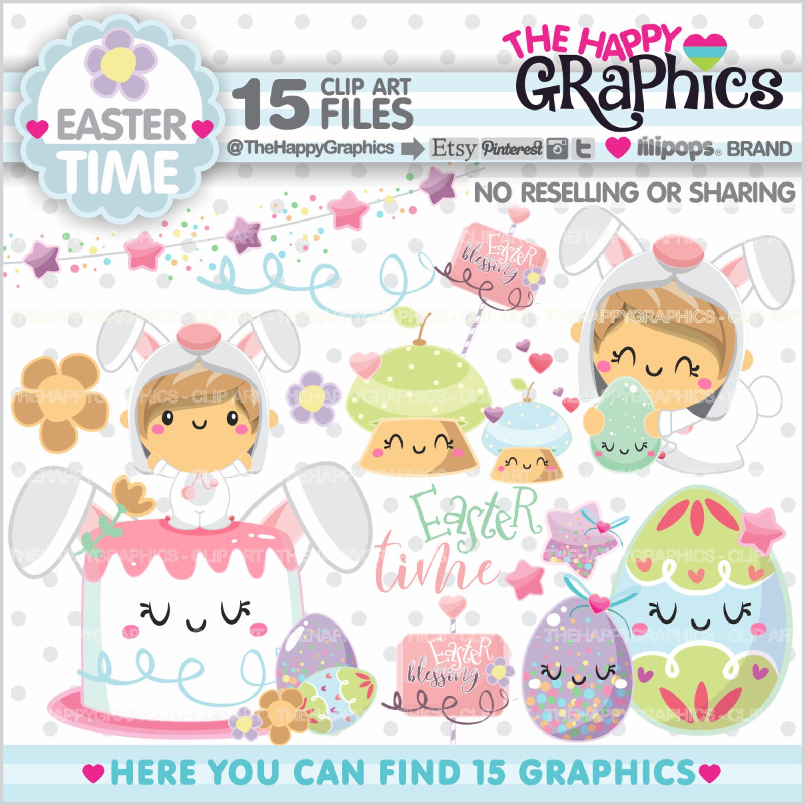 Easter Clipart Easter Graphics COMMERCIAL USE Spring | Etsy