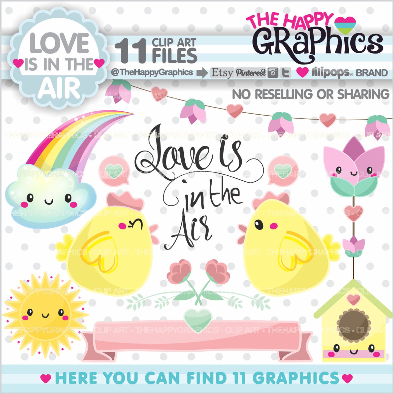 Love Clipart Valentines Day Clipart COMMERCIAL USE | Etsy