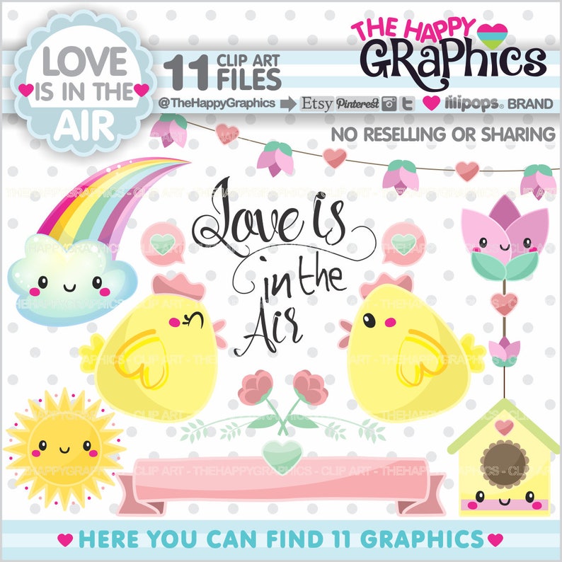 Love Clipart Valentines Day Clipart COMMERCIAL USE | Etsy