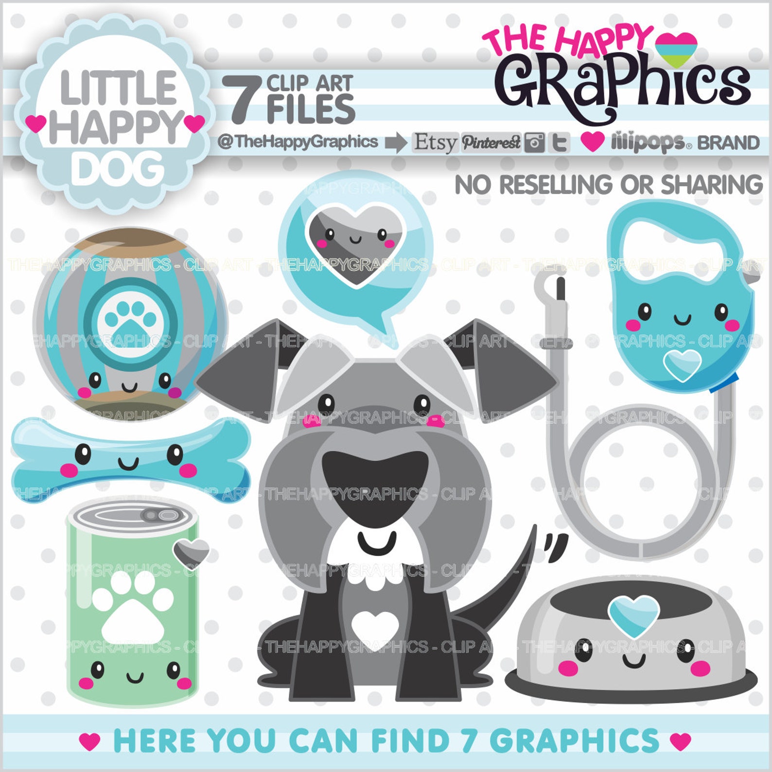 Dog Clipart, Dog Graphic, COMMERCIAL USE, Dog Party, Planner ...