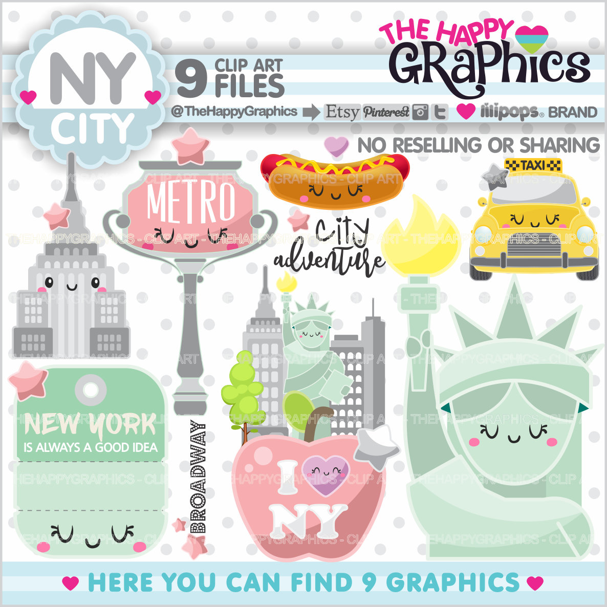 New York Clipart New York Graphics COMMERCIAL USE City - Etsy