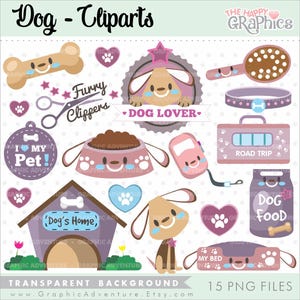 Dog Clipart, Puppy Clipart, Happy Dog, Clipart, Dog Graphics, Dog ...