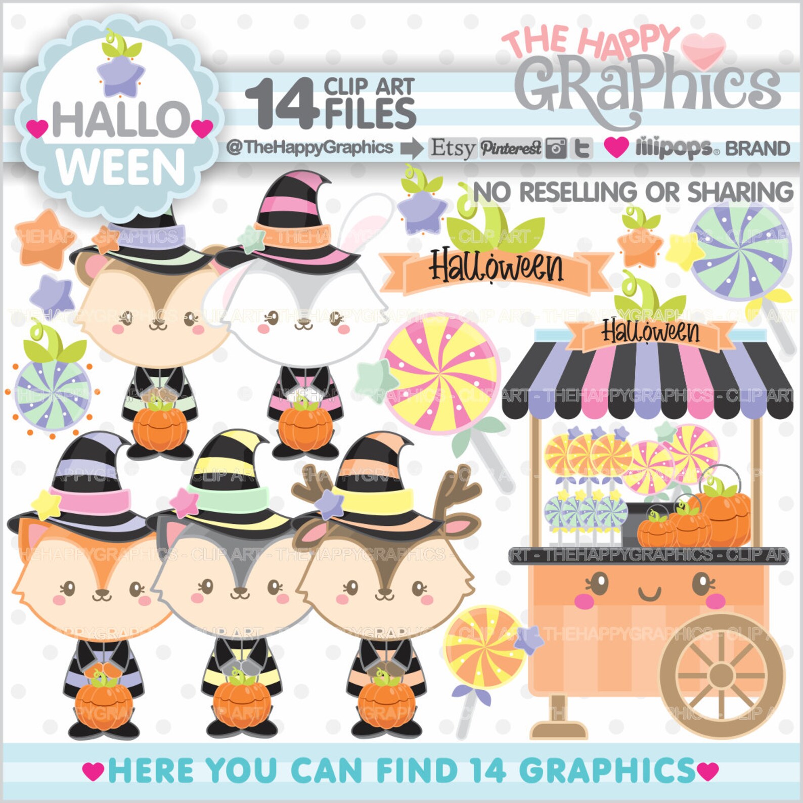 Halloween Clipart Woodland Clipart COMMERCIAL USE Animal | Etsy