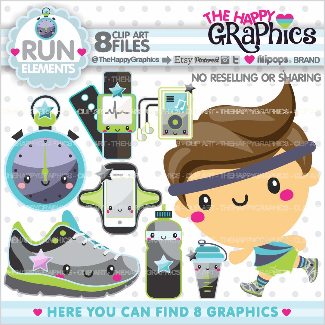 Run Clipart, Run Graphic, COMMERCIAL USE, Runner Party, Planner ...