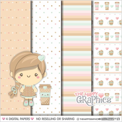 Coffee Digital Paper COMMERCIAL USE Coffee Pattern - Etsy