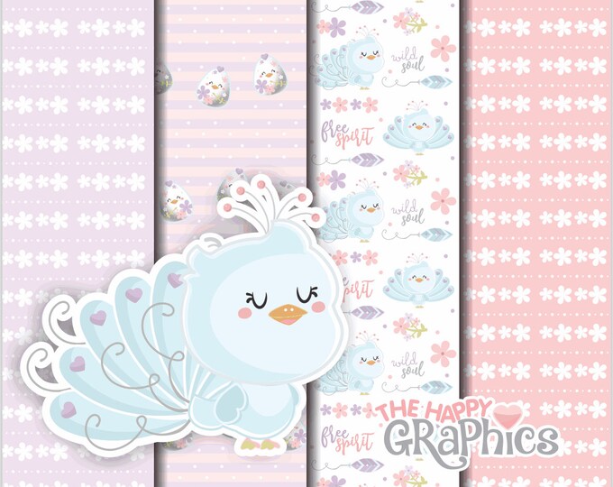Peacock Digital Paper COMMERCIAL USE Peacock Pattern - Etsy