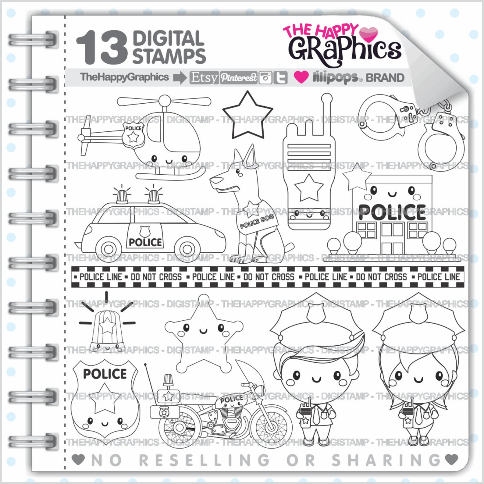 Police Stamp Commercial Use Digi Stamp Digital Image - Etsy