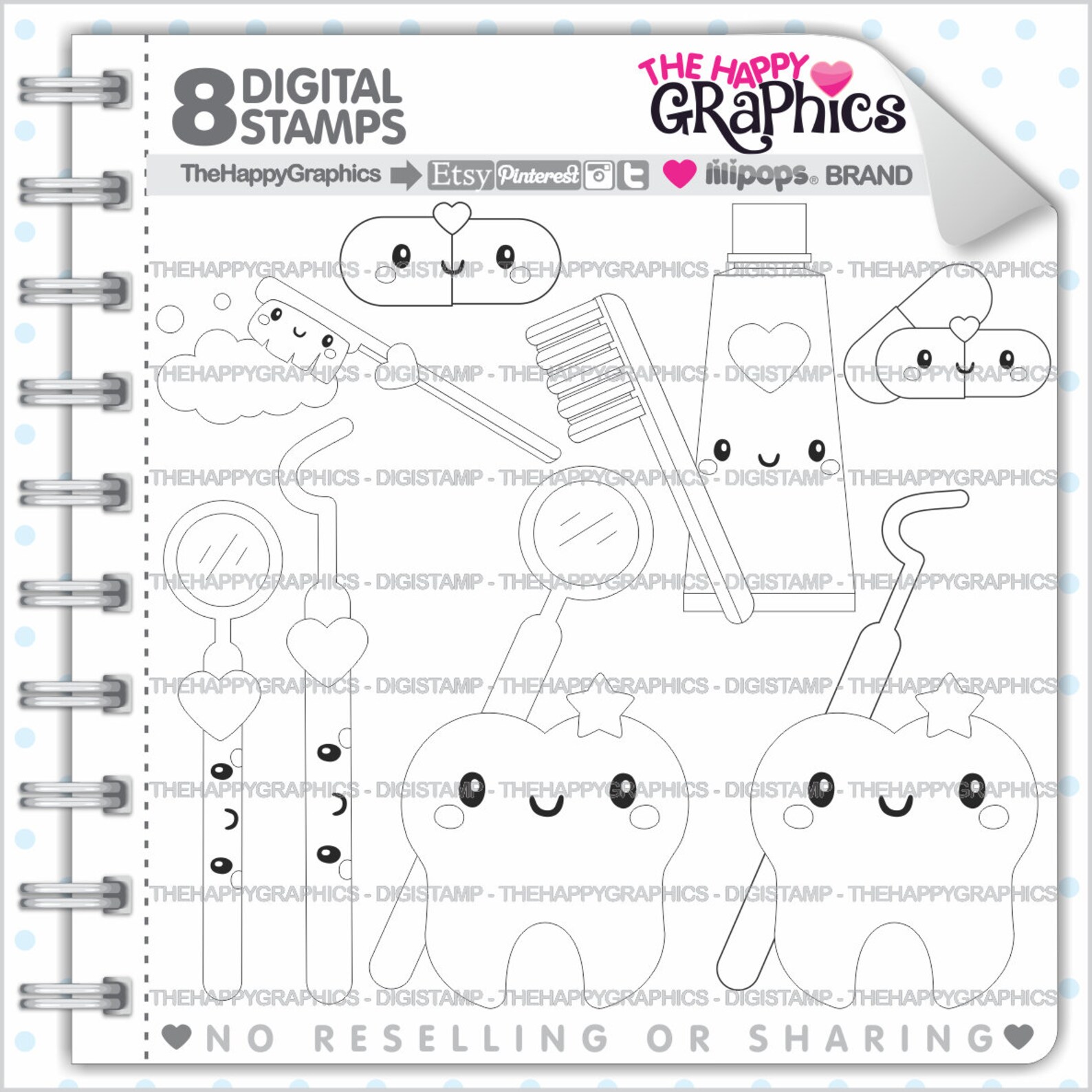 Dentist Stamps Commercial Use Digi Stamp Digital Image | Etsy