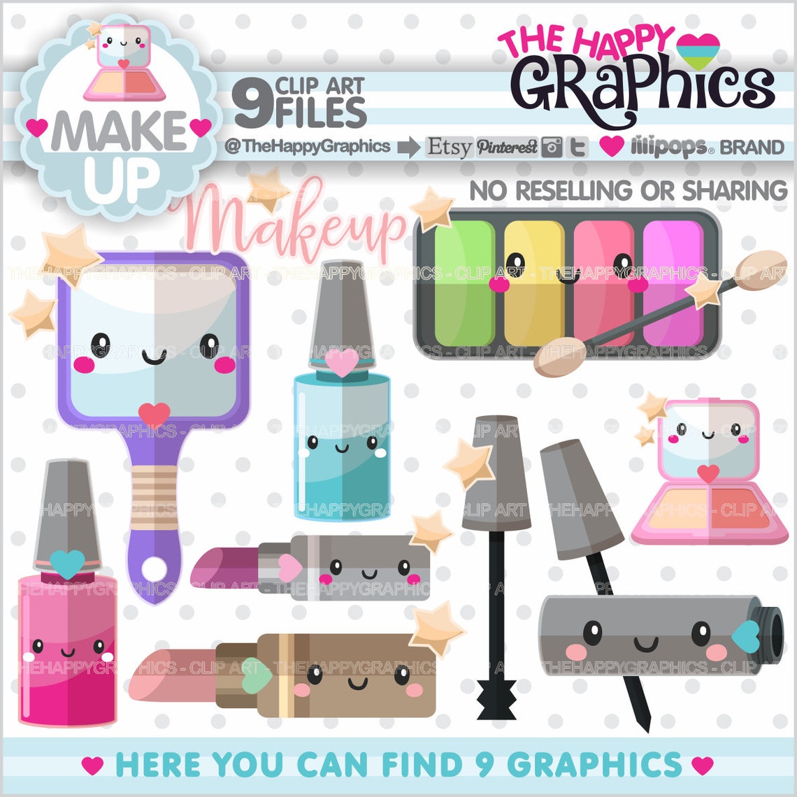 Makeup Clipart Makeup Graphics COMMERCIAL USE Beauty - Etsy