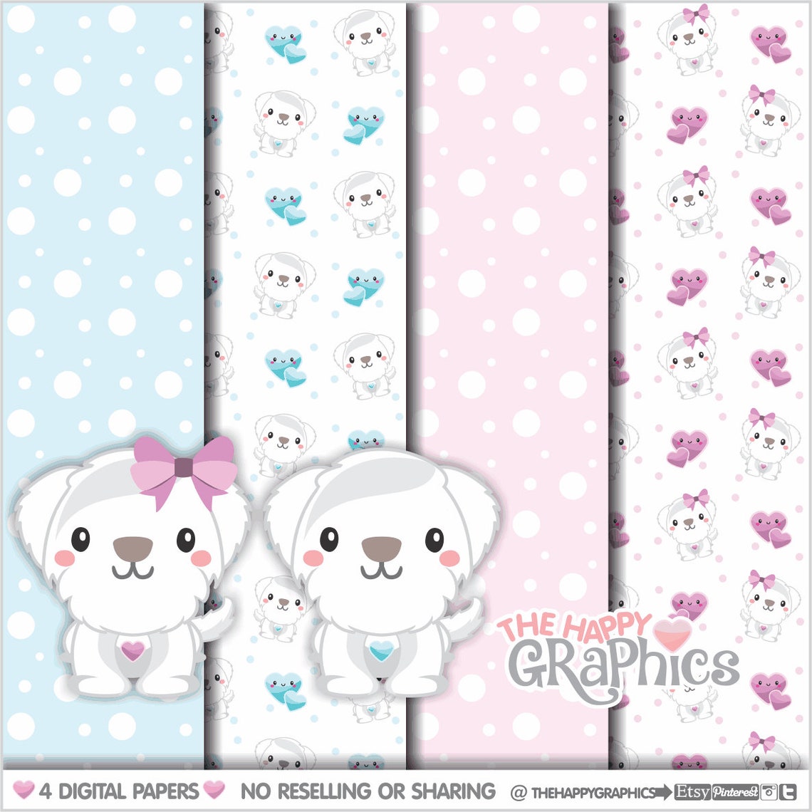 Dog Digital Paper COMMERCIAL USE Dog Pattern Printable - Etsy