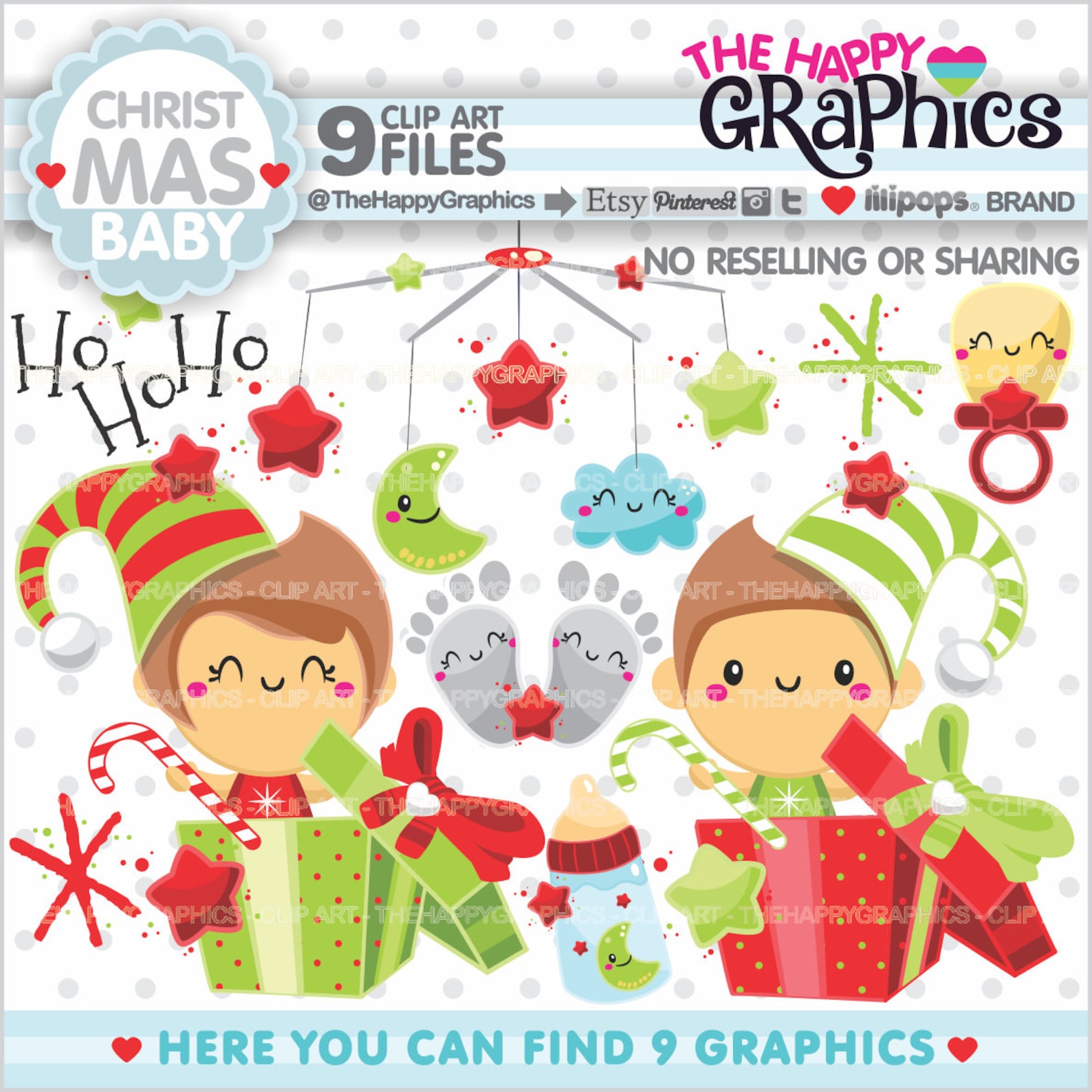 Christmas Clipart Christmas Graphics COMMERCIAL USE - Etsy