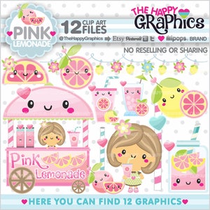 Pink Lemonade, Clipart, Clip Art, Lemonade Graphics, Summer Clipart ...