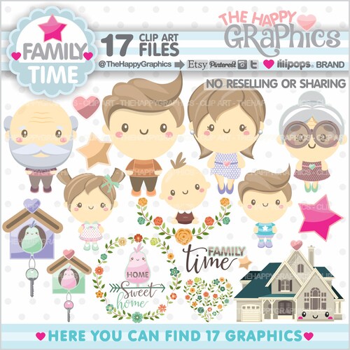 Family Clipart Family Graphics COMMERCIAL USE Planner - Etsy