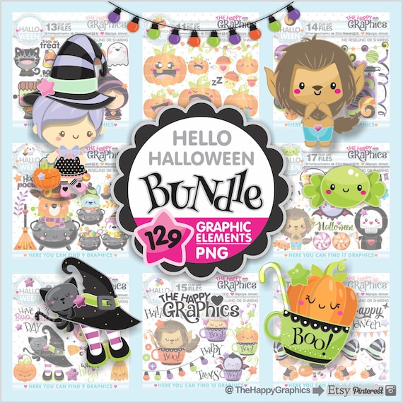 Halloween Bundle Halloween Clipart Clipart Bundle Graphic - Etsy