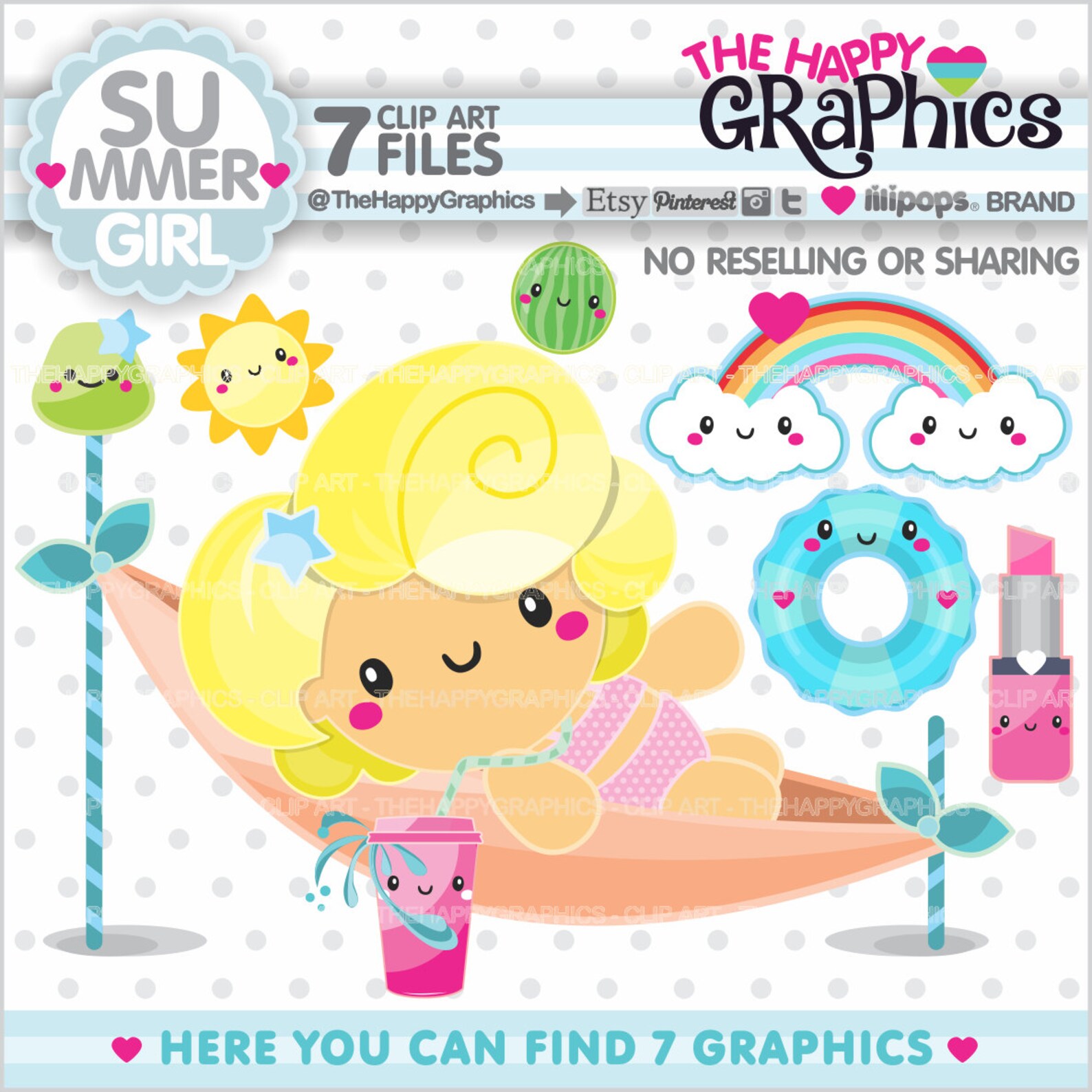 Summer Clipart Summer Graphic COMMERCIAL USE Summer Party - Etsy