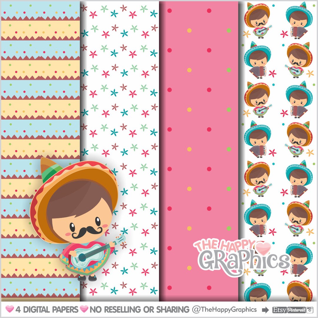 Mexican Paper, Mexican Pattern, Digital Paper, Digital Pattern, Mexican ...