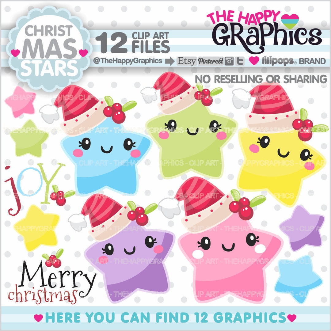 Christmas Clipart, Christmas Stars Clipart, COMMERCIAL USE, Stars ...