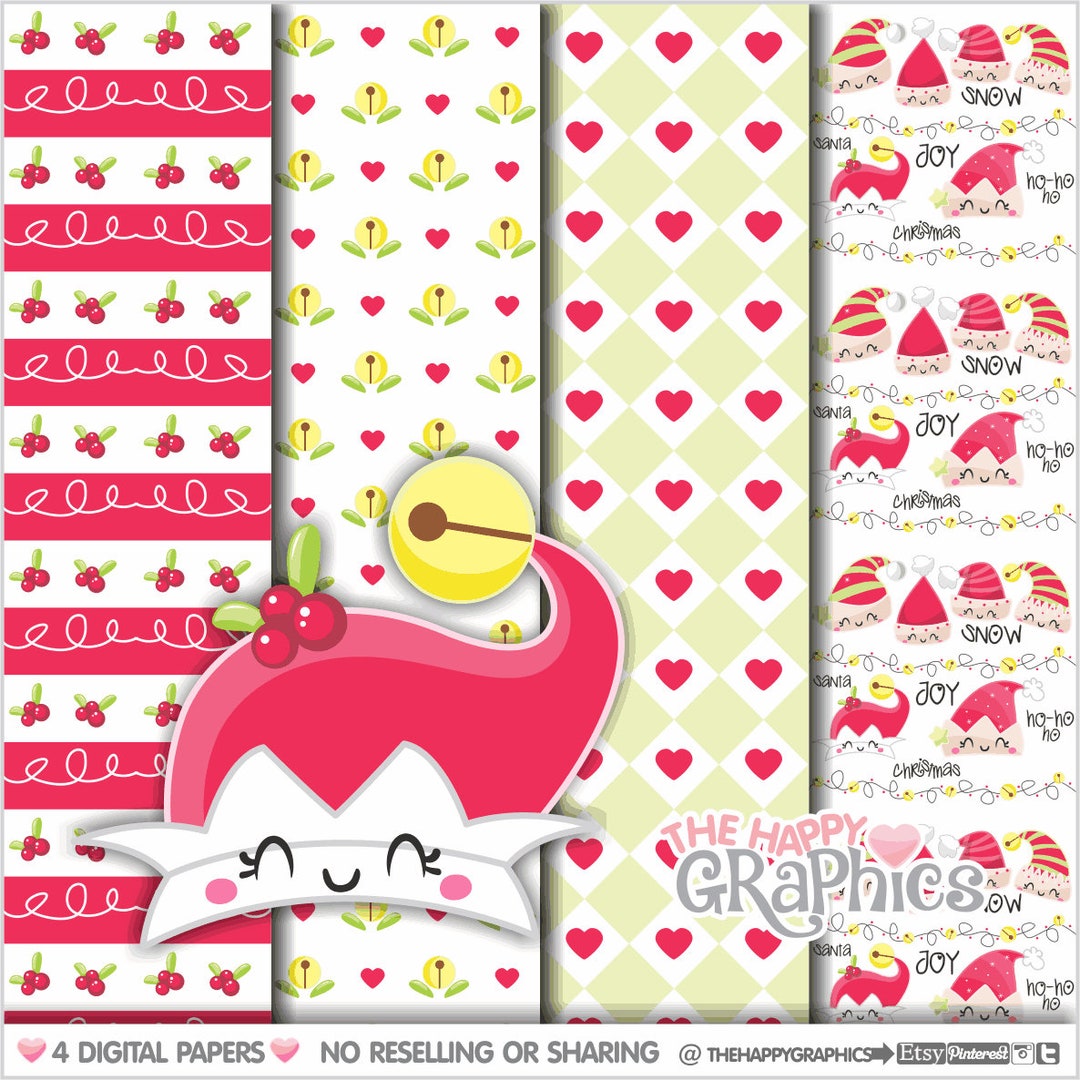 Christmas Digital Paper COMMERCIAL USE Christmas Pattern - Etsy