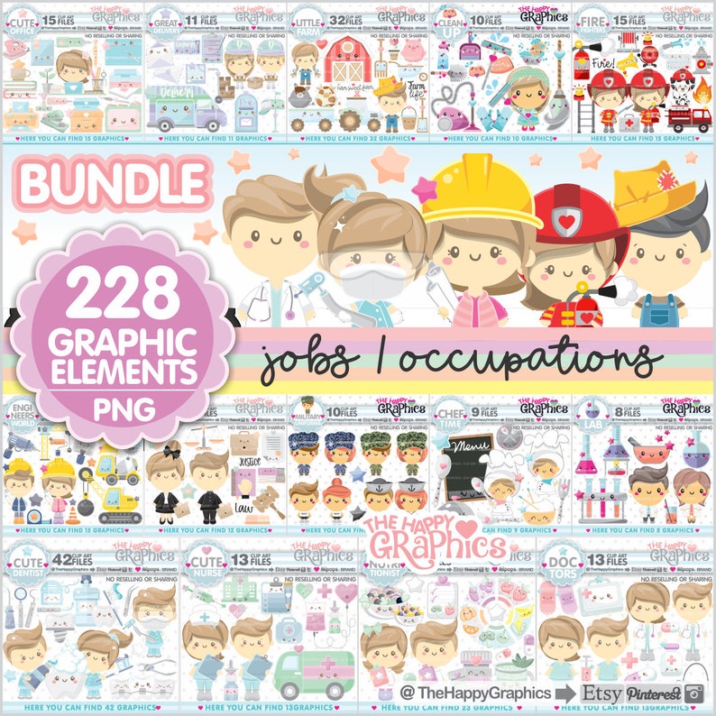 Job Clipart Job Bundle Occupation Clipart Occupation - Etsy