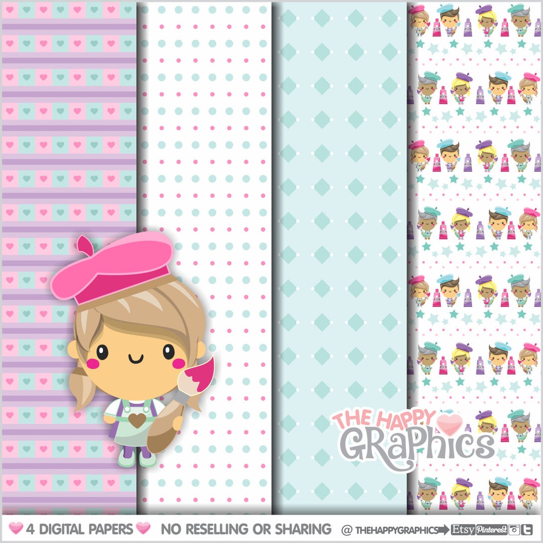 Artist Digital Papers, Artist Patterns, COMMERCIAL USE, Planner ...