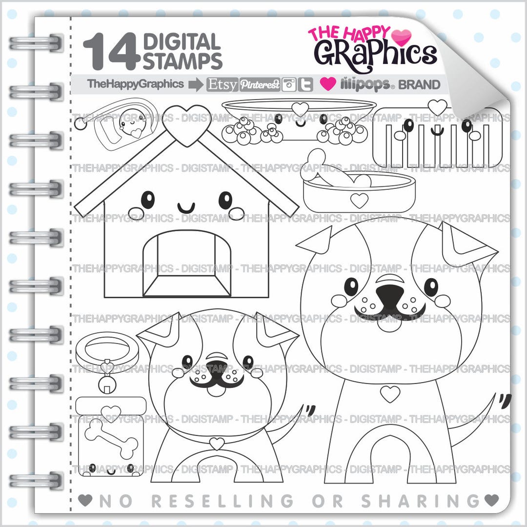 Dog Stamp, Commercial Use, Digi Stamp, Digital Image, Dog Party ...