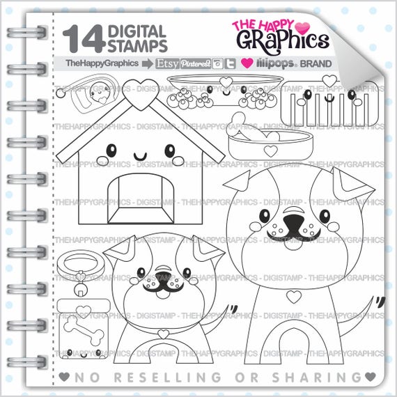 Dog Stamp, Commercial Use, Digi Stamp, Digital Image, Dog Party ...