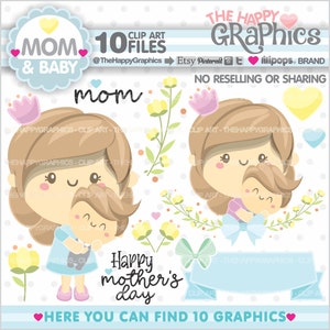 Mother Clipart, Mother Graphics, COMMERCIAL USE, Mom Clipart, Mom and ...