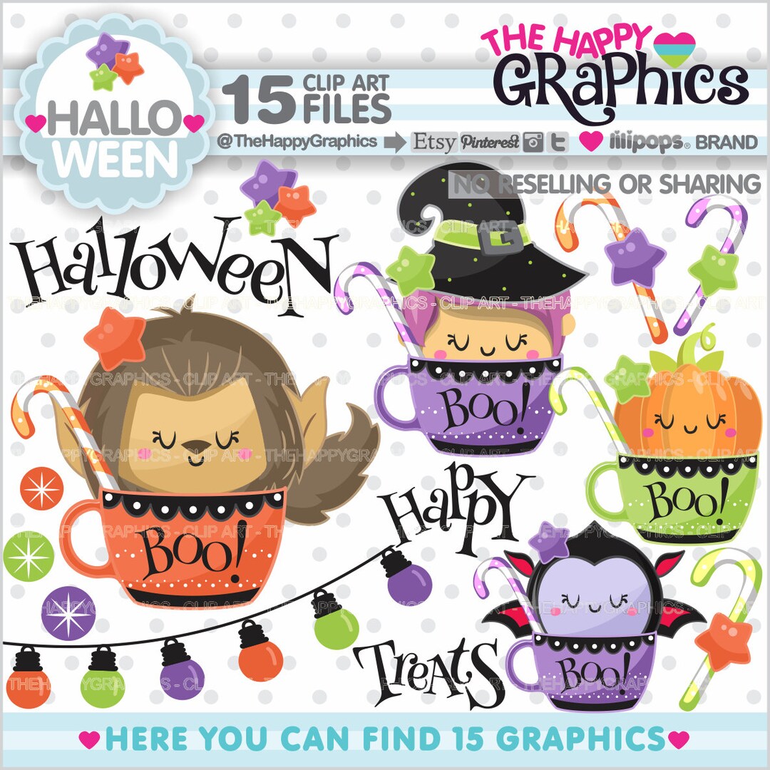 Halloween Clipart, Halloween Graphic, COMMERCIAL USE, Halloween Party ...