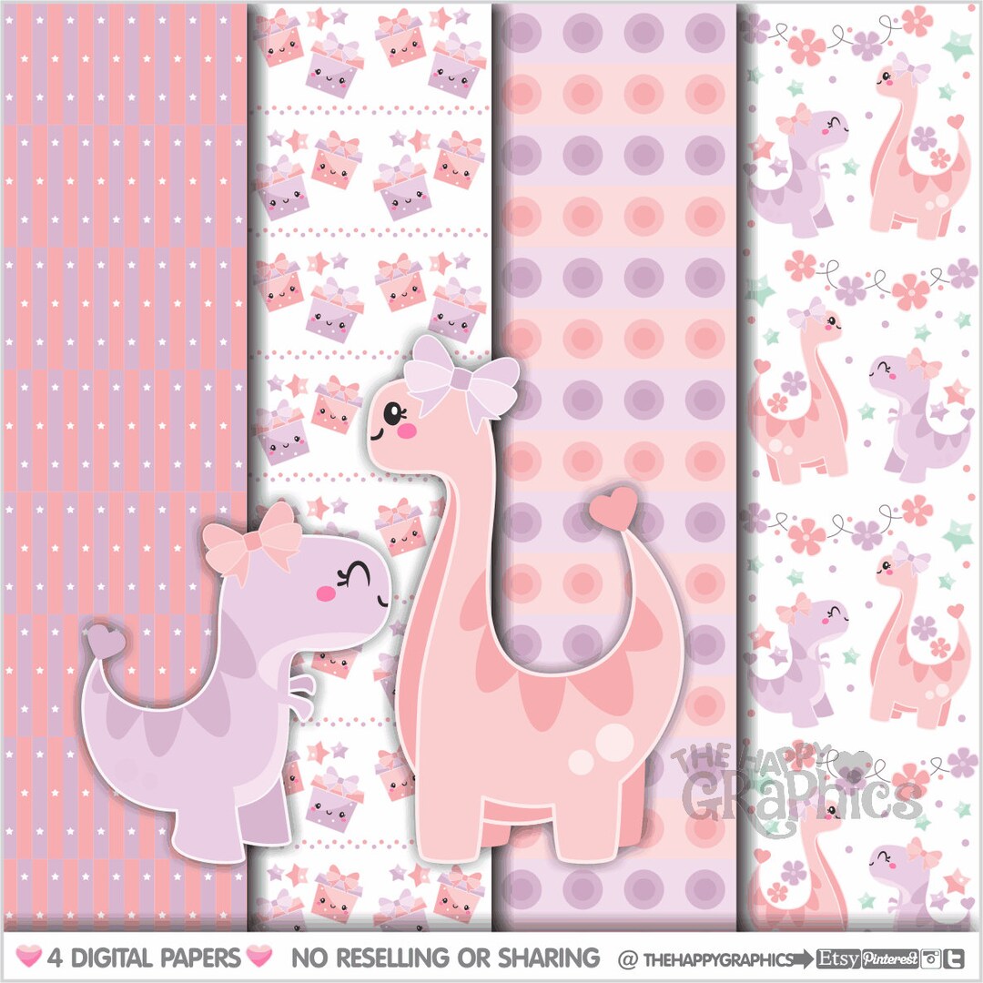 Dinosaur Digital Paper, COMMERCIAL USE, Dinosaur Pattern, Printable ...