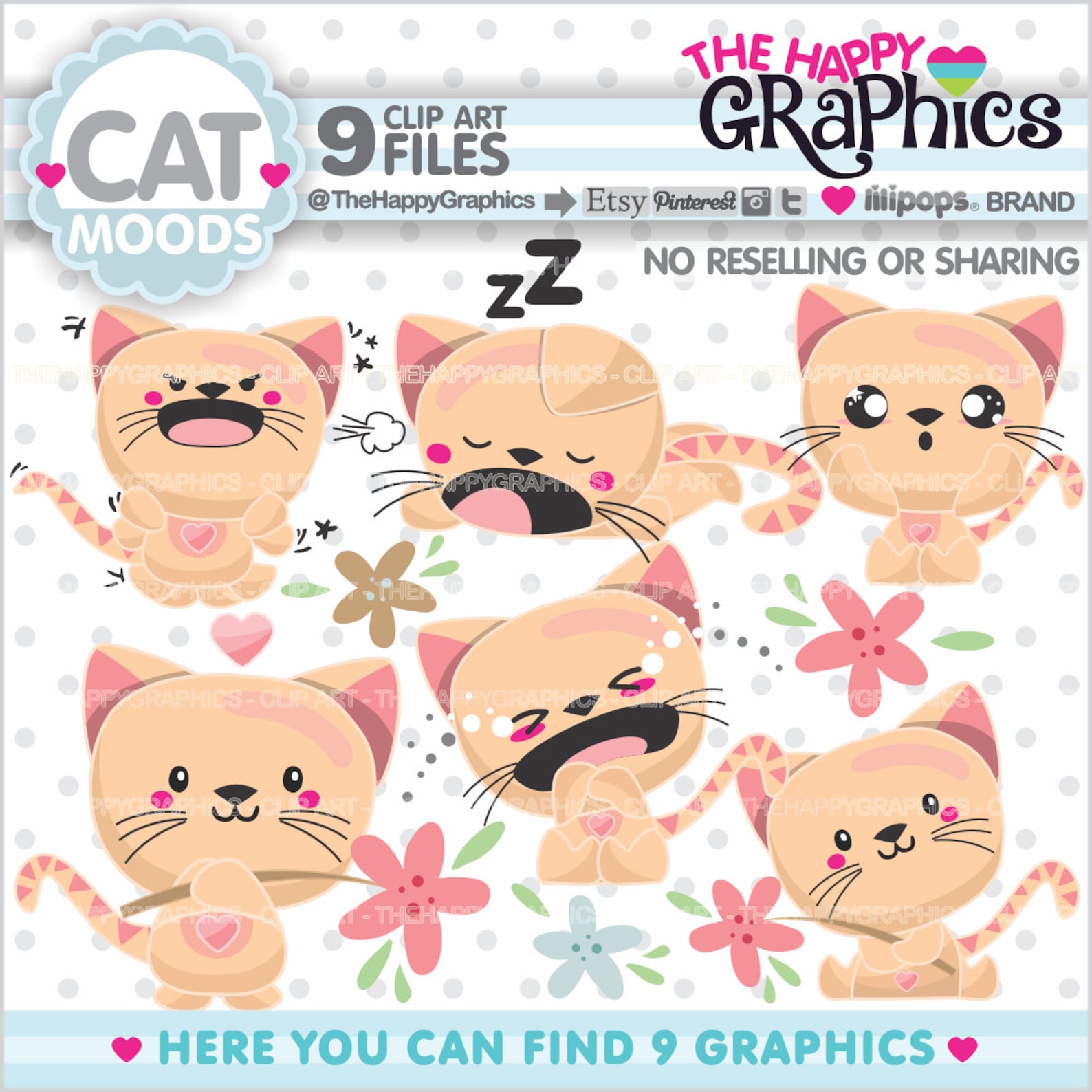 Cat Clipart Cat Graphic COMMERCIAL USE Cat Party Mood - Etsy