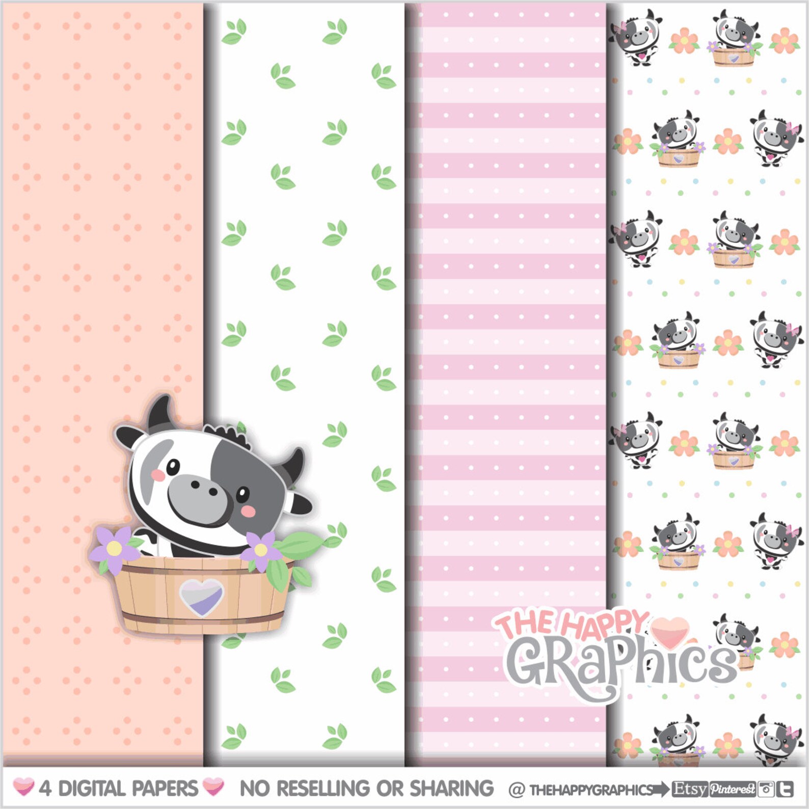 Cow Papers Cow Pattern COMMERCIAL USE Printable Paper - Etsy