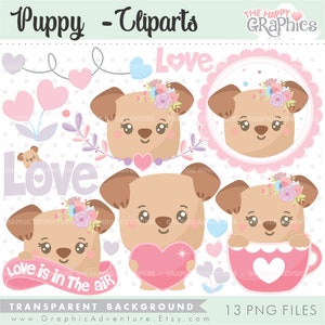 Valentine's Day, Clipart, Dog Clipart, Animal Clipart, Animal Graphics ...