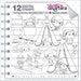 Pajama Party Stamp, Commercial Use, Digi Stamp, Digital Image, Pajama ...